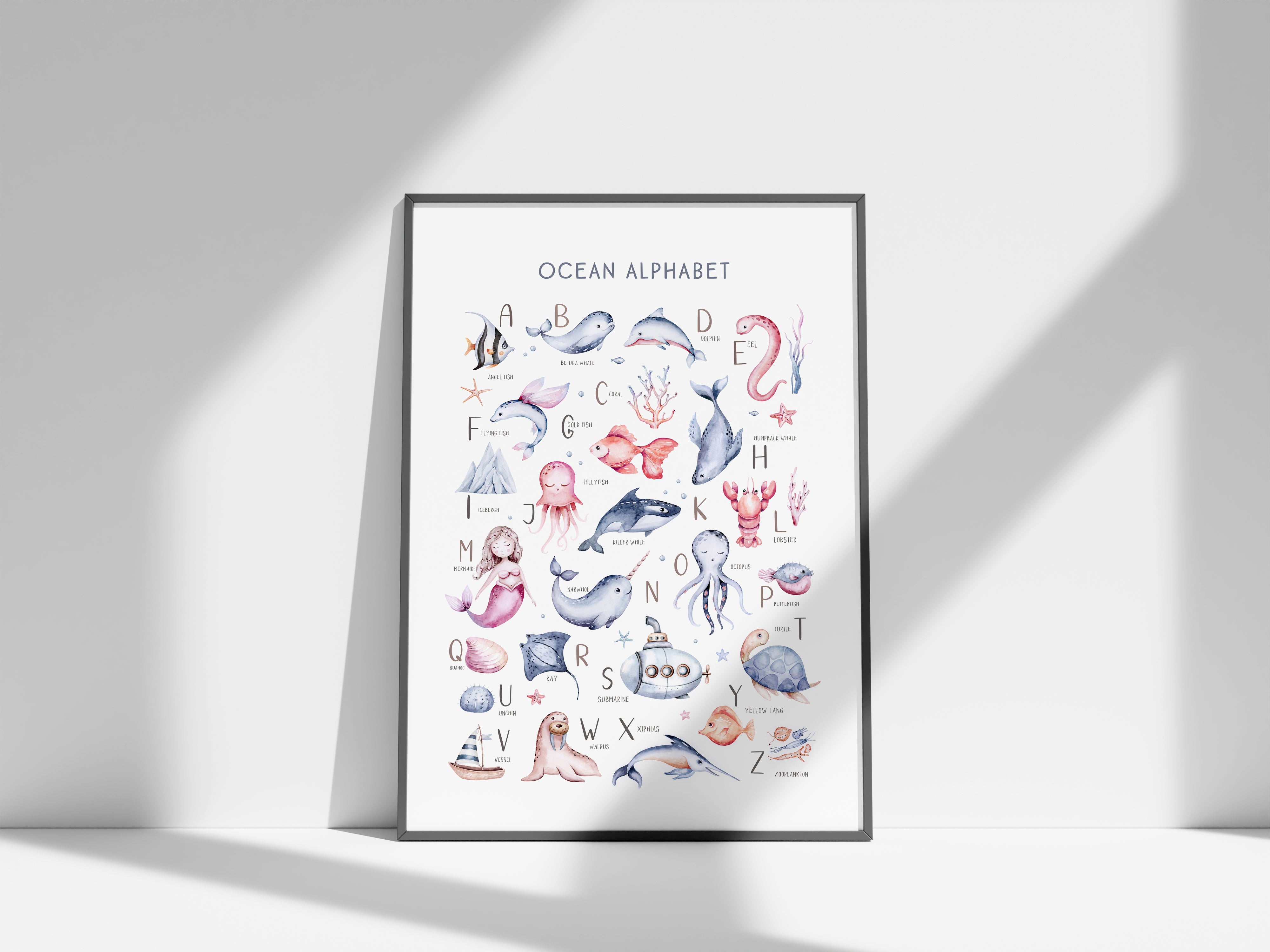 Ocean Alphabet Poster | NulaLunaCrafts