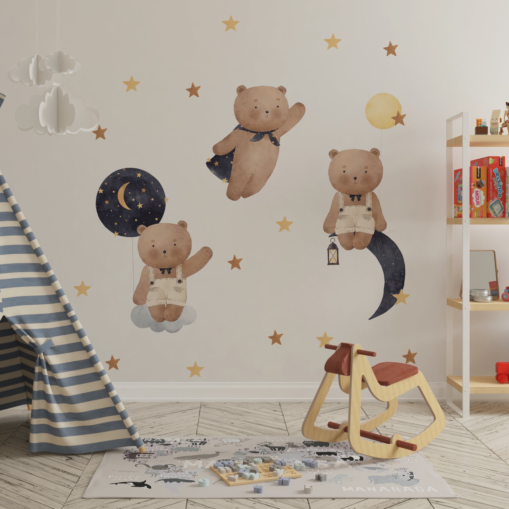 Moonlight Bears Wall Decals | NulaLunaCrafts