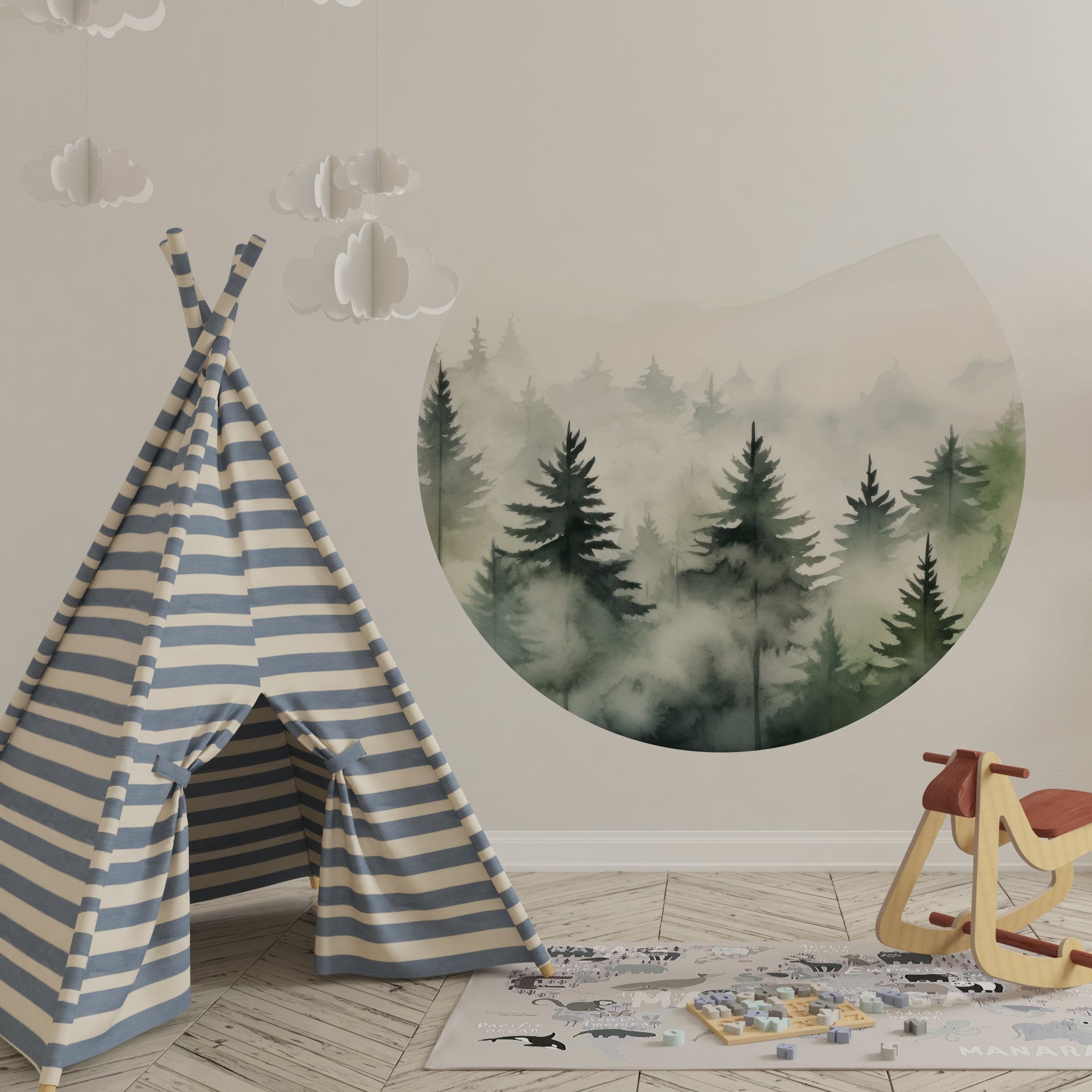 Foggy Forest Round Decal | NulaLunaCrafts