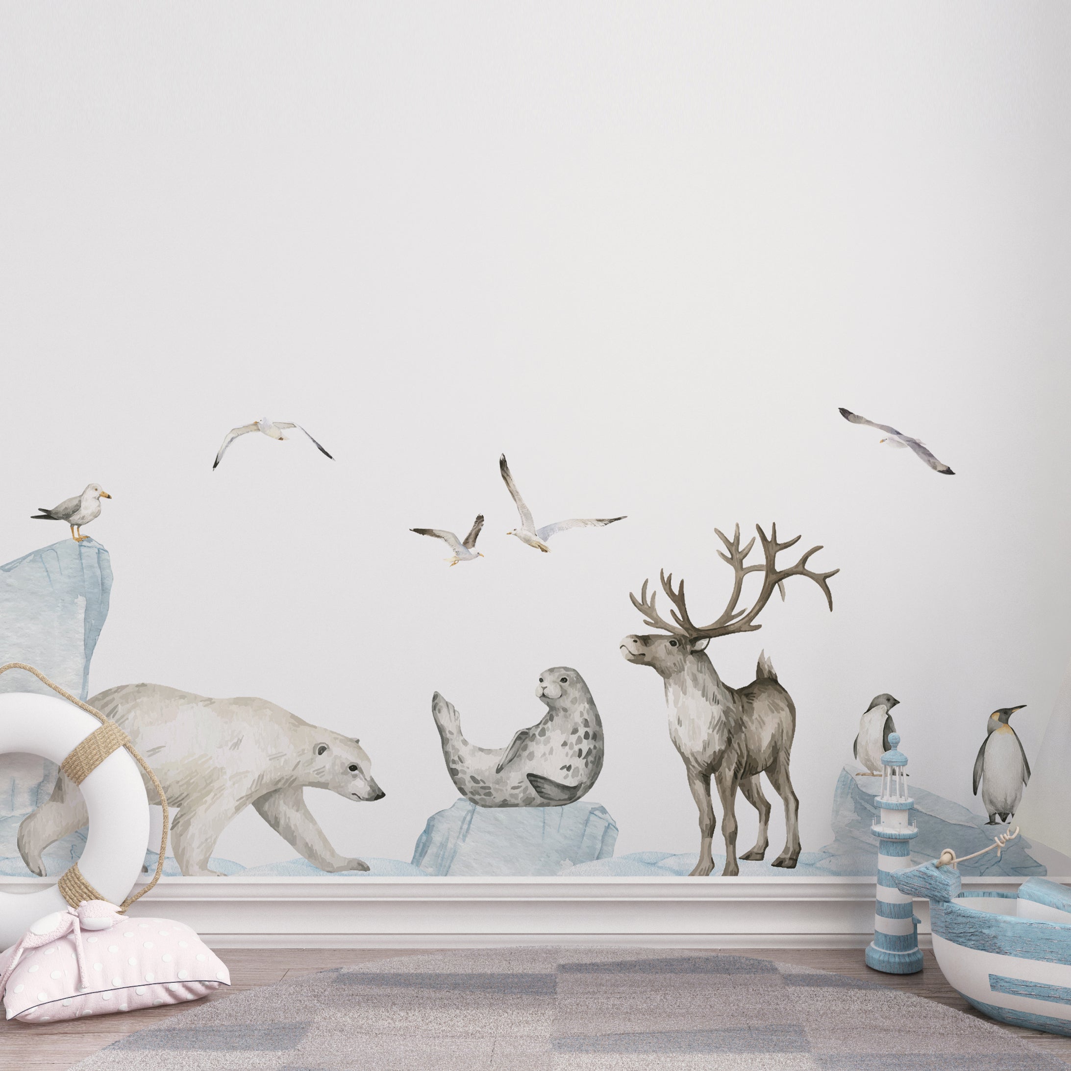 Arctic Animals Textile Wall Stickers | NulaLunaCrafts