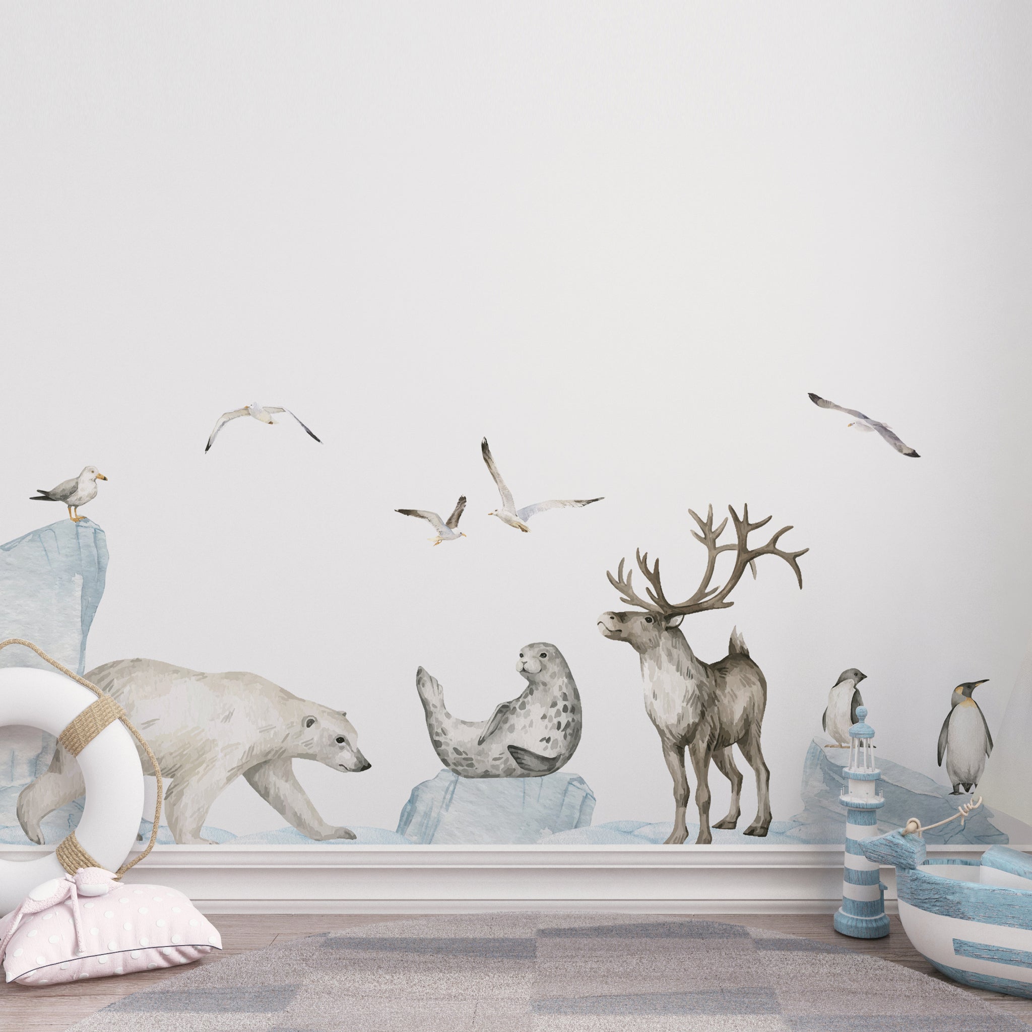 Arctic Animals Textile Wall Stickers | NulaLunaCrafts