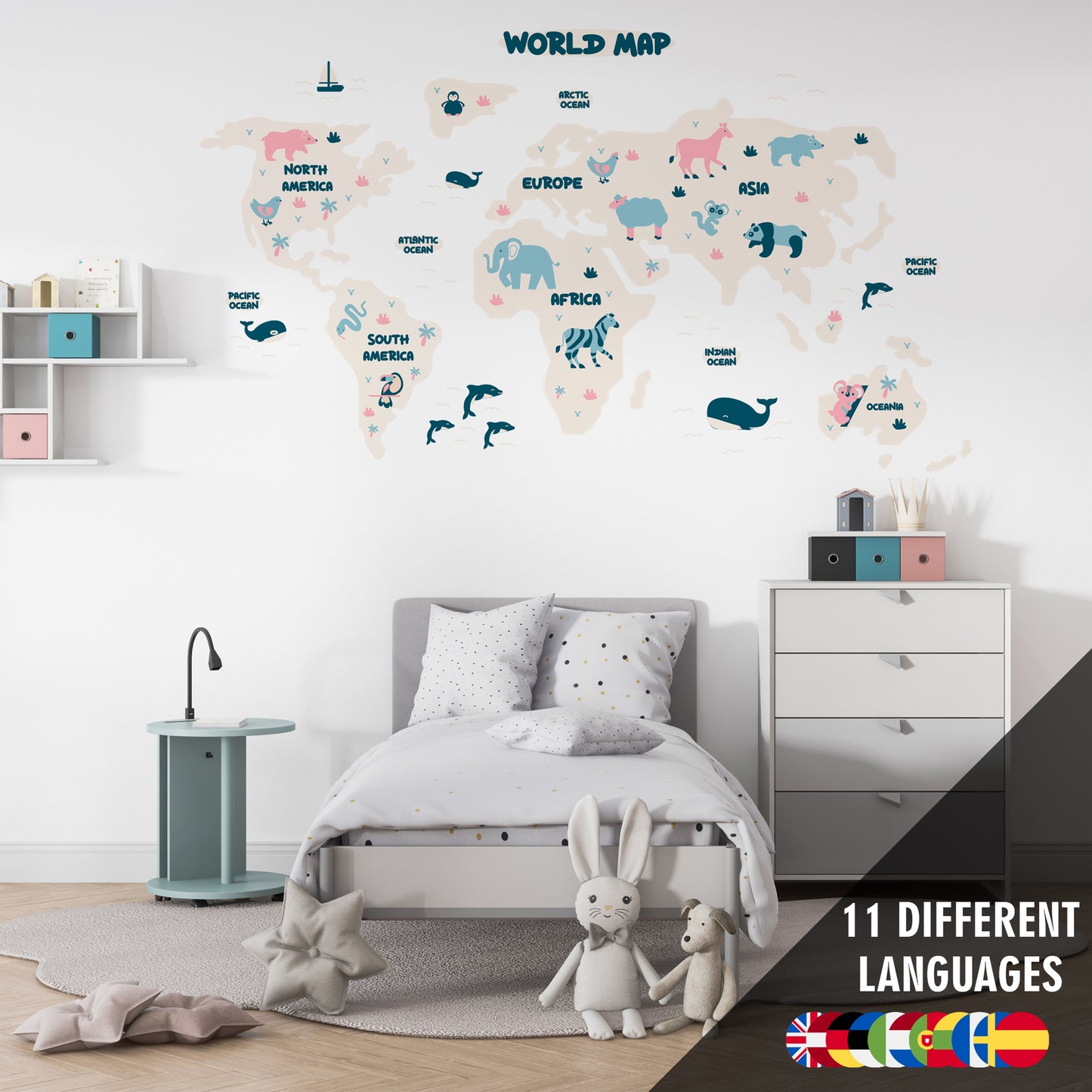 Fancy World Map Wall Sticker | NulaLunaCrafts