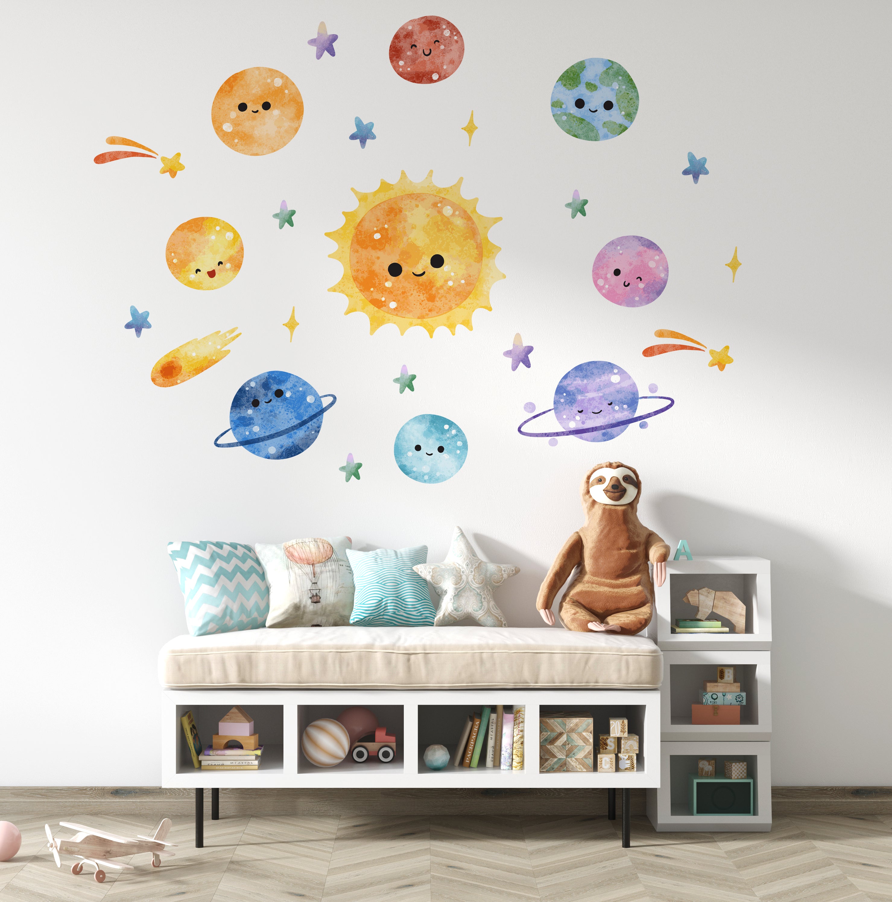 Happy Solar System Wall Decals | NulaLunaCrafts