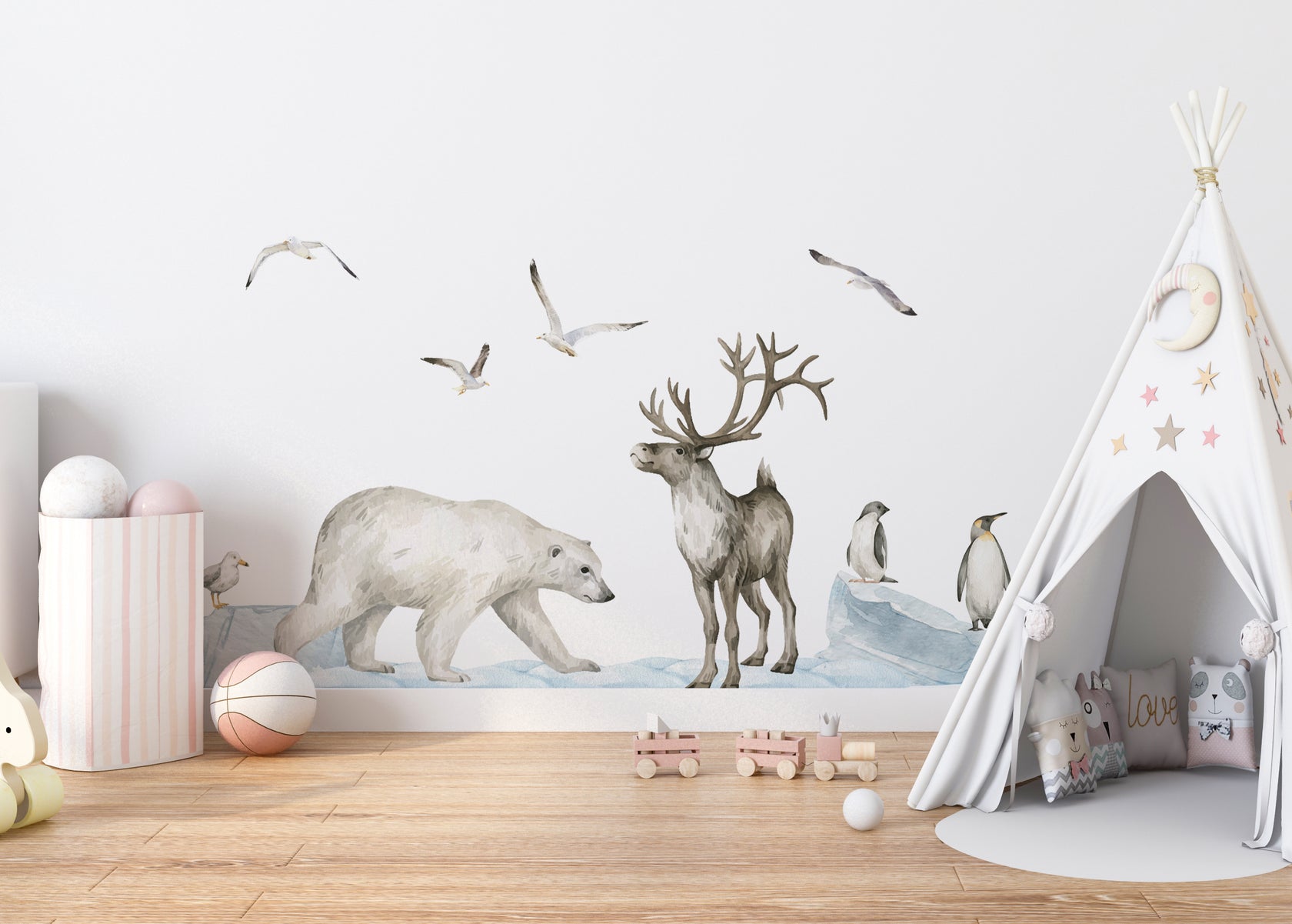 Arctic Animals Textile Wall Stickers | NulaLunaCrafts