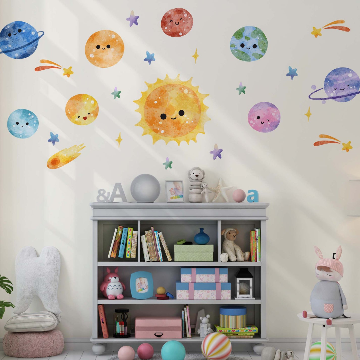 Happy Solar System Wall Decals | NulaLunaCrafts