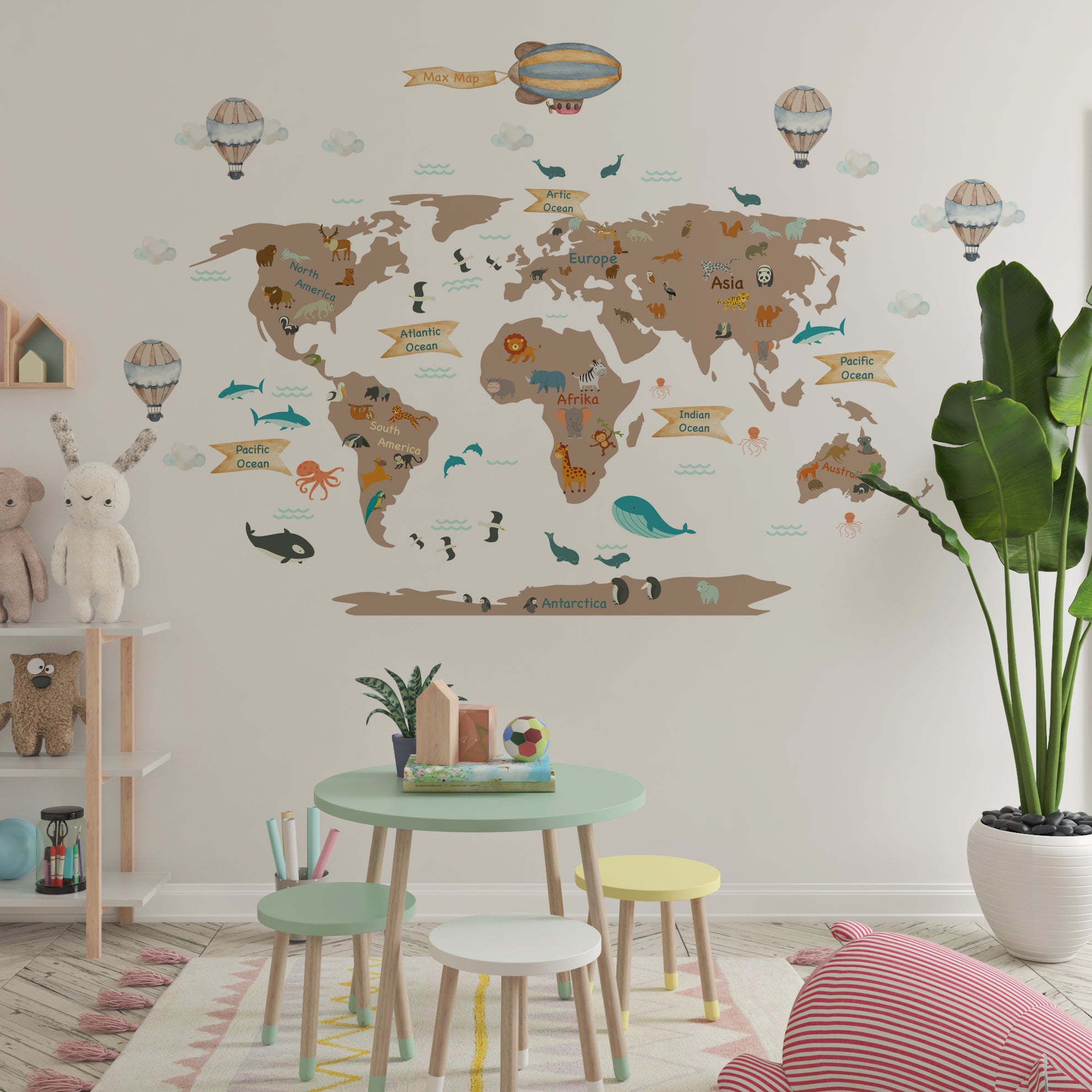 Personalised World Map Wall Sticker | NulaLunaCrafts