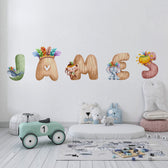 Colorful Letters with Animals Textile Wall Decal | NulaLunaCrafts