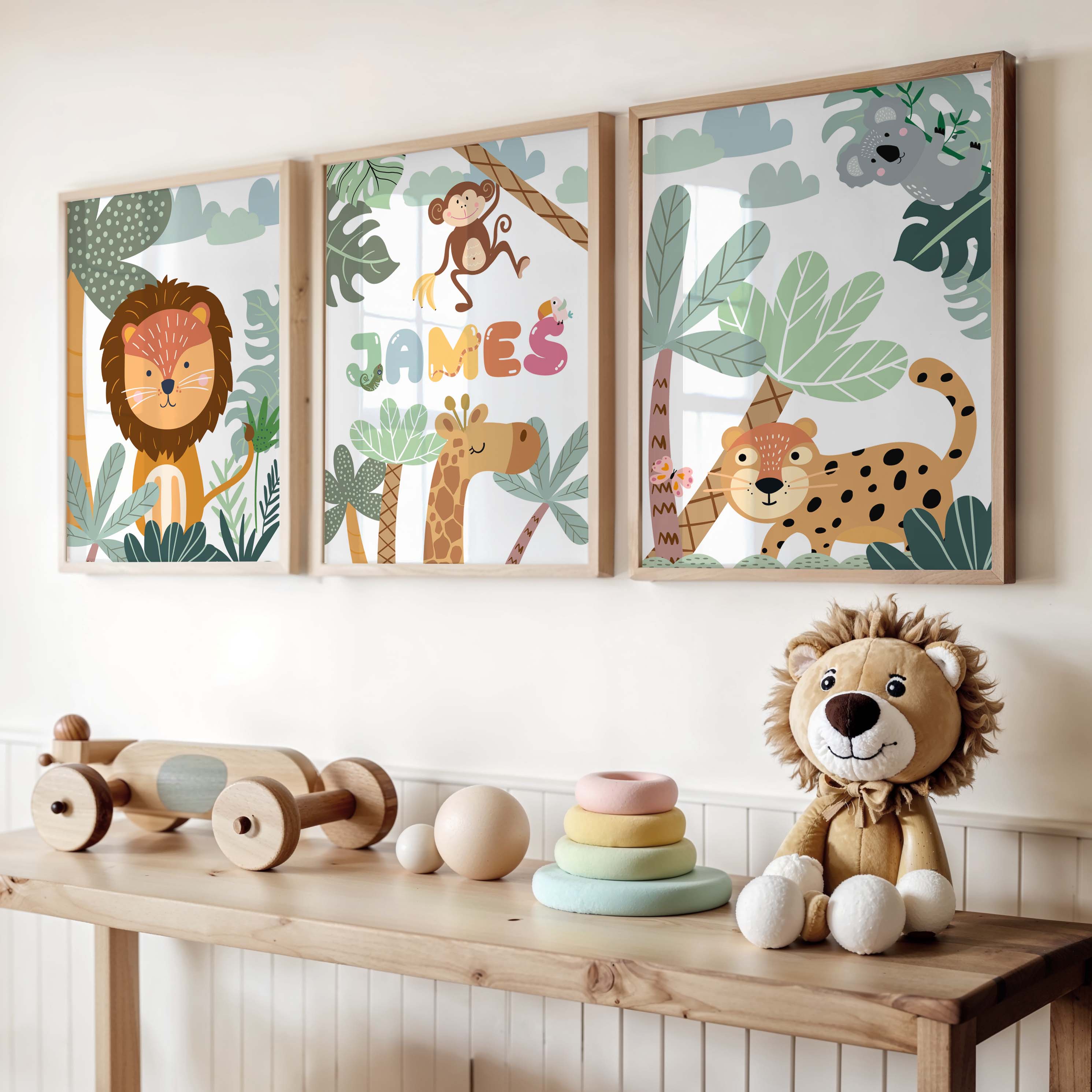 Personalised Jungle Name Poster for Kids | NulaLunaCrafts