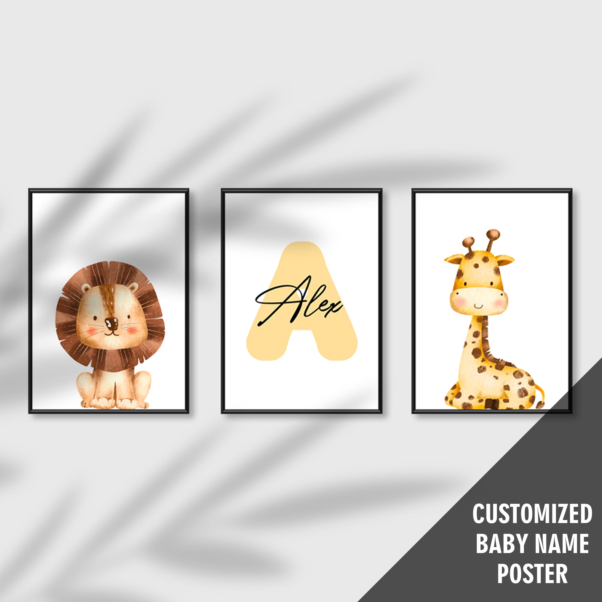 Watercolor Animals Custom Name Poster | NulaLunaCrafts