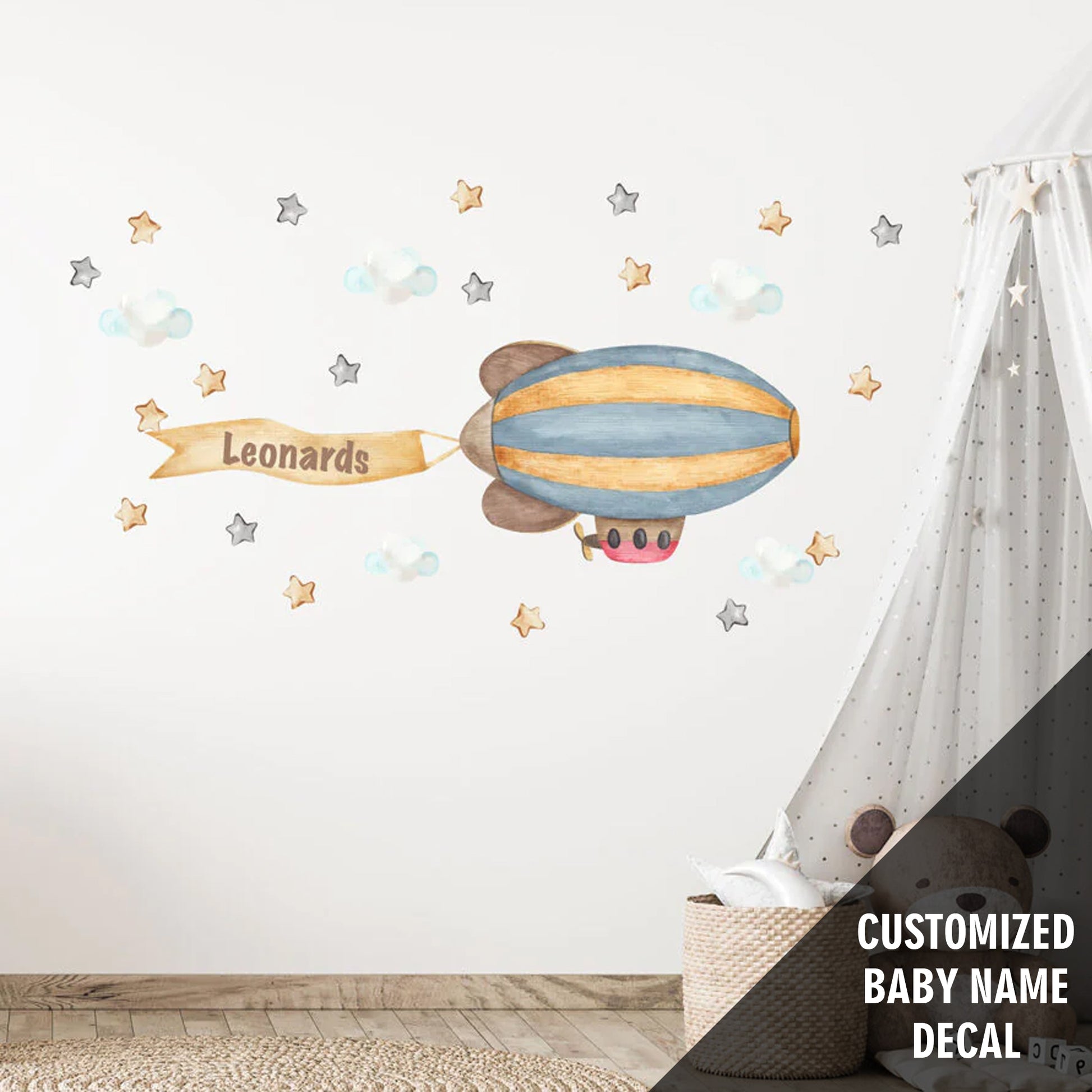 Personalised Dirigible Wall Sticker | NulaLunaCrafts