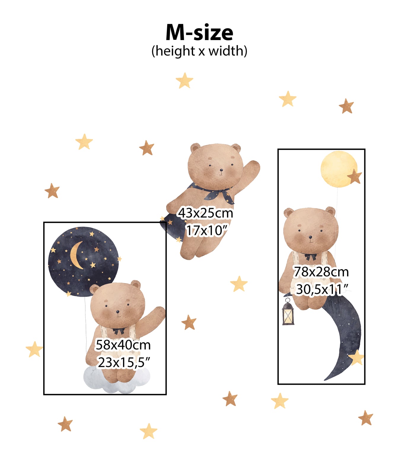 Moonlight Bears Wall Decals | NulaLunaCrafts