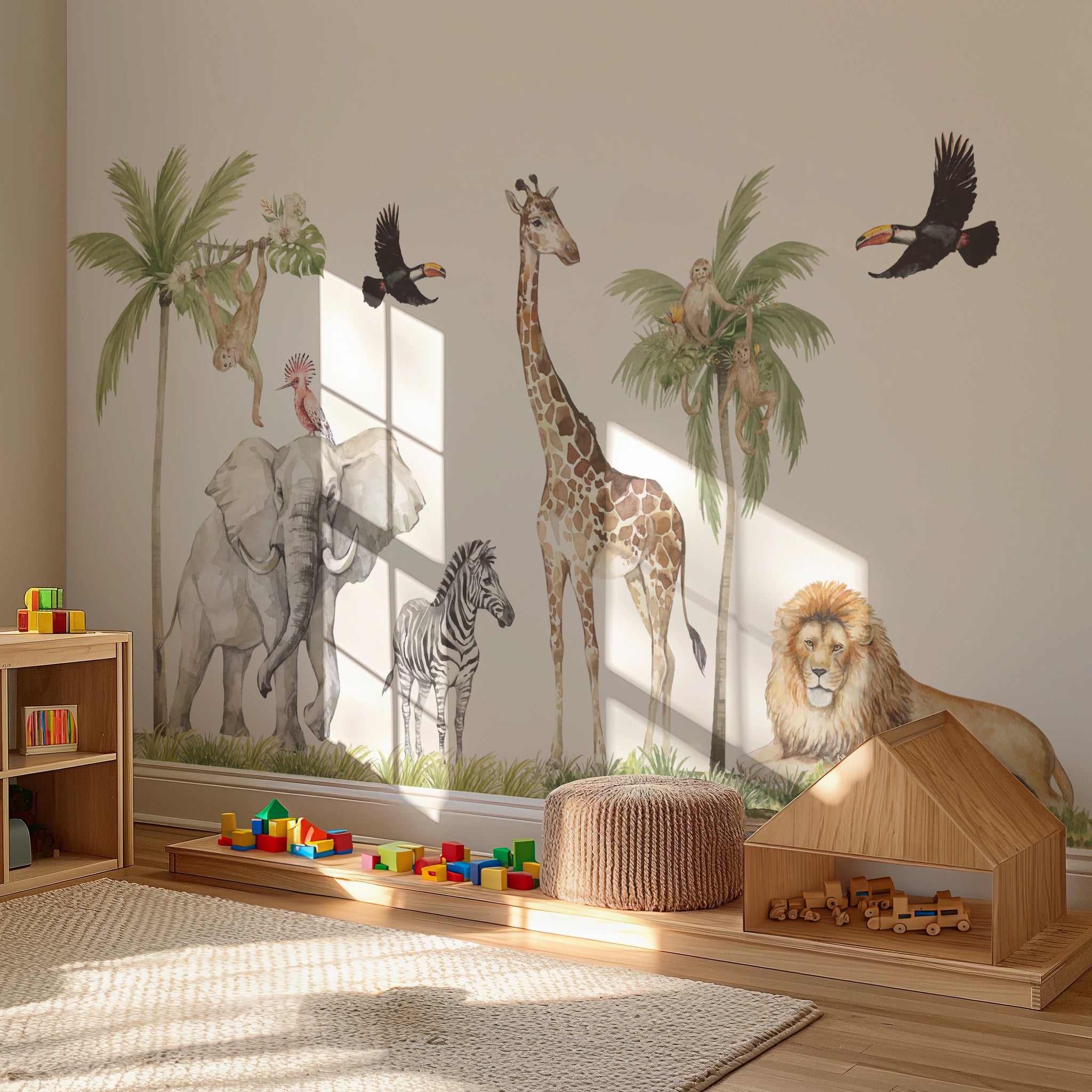 Safari Savanna Animals Textile Wall Stickers | NulaLunaCrafts