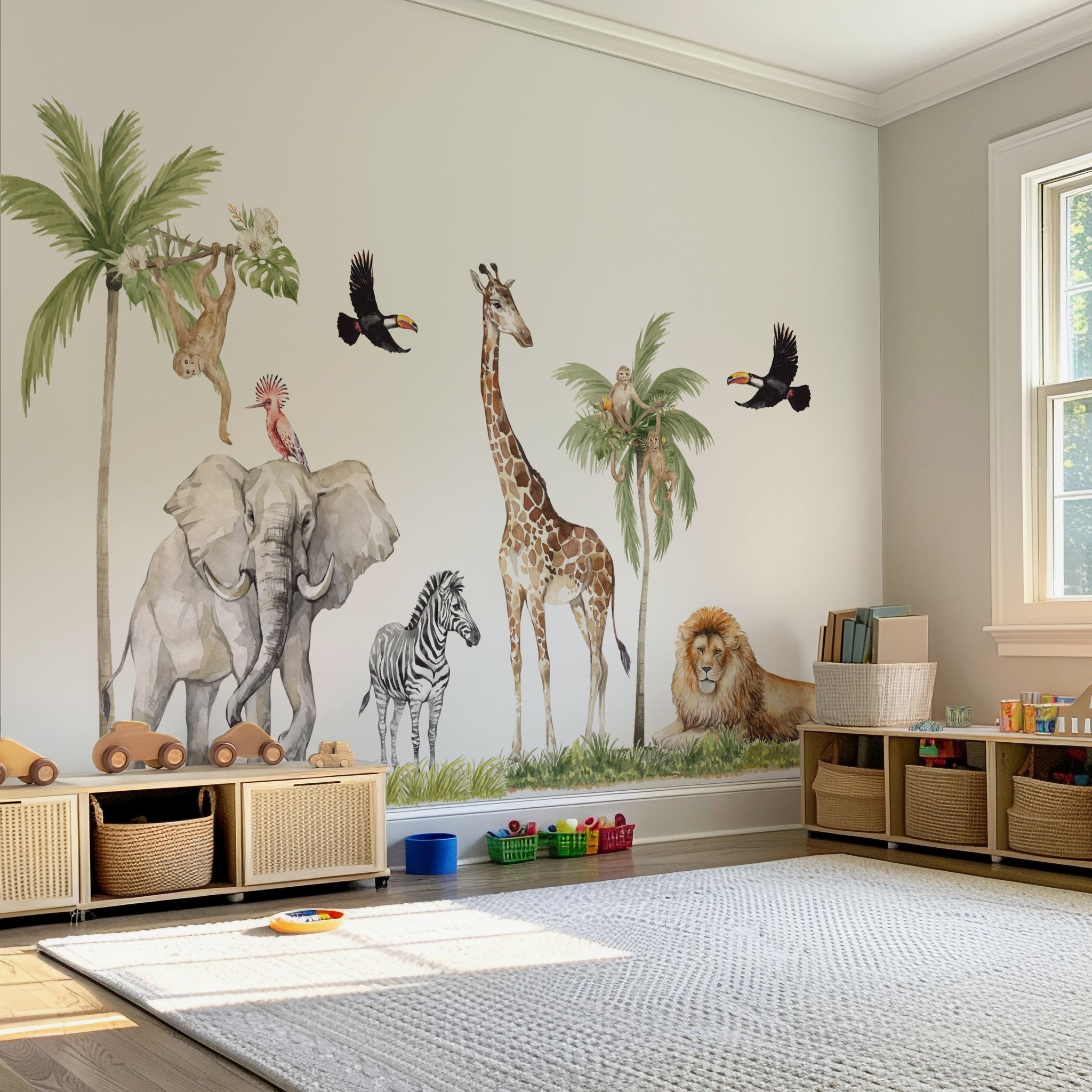 Safari Savanna Animals Textile Wall Stickers | NulaLunaCrafts
