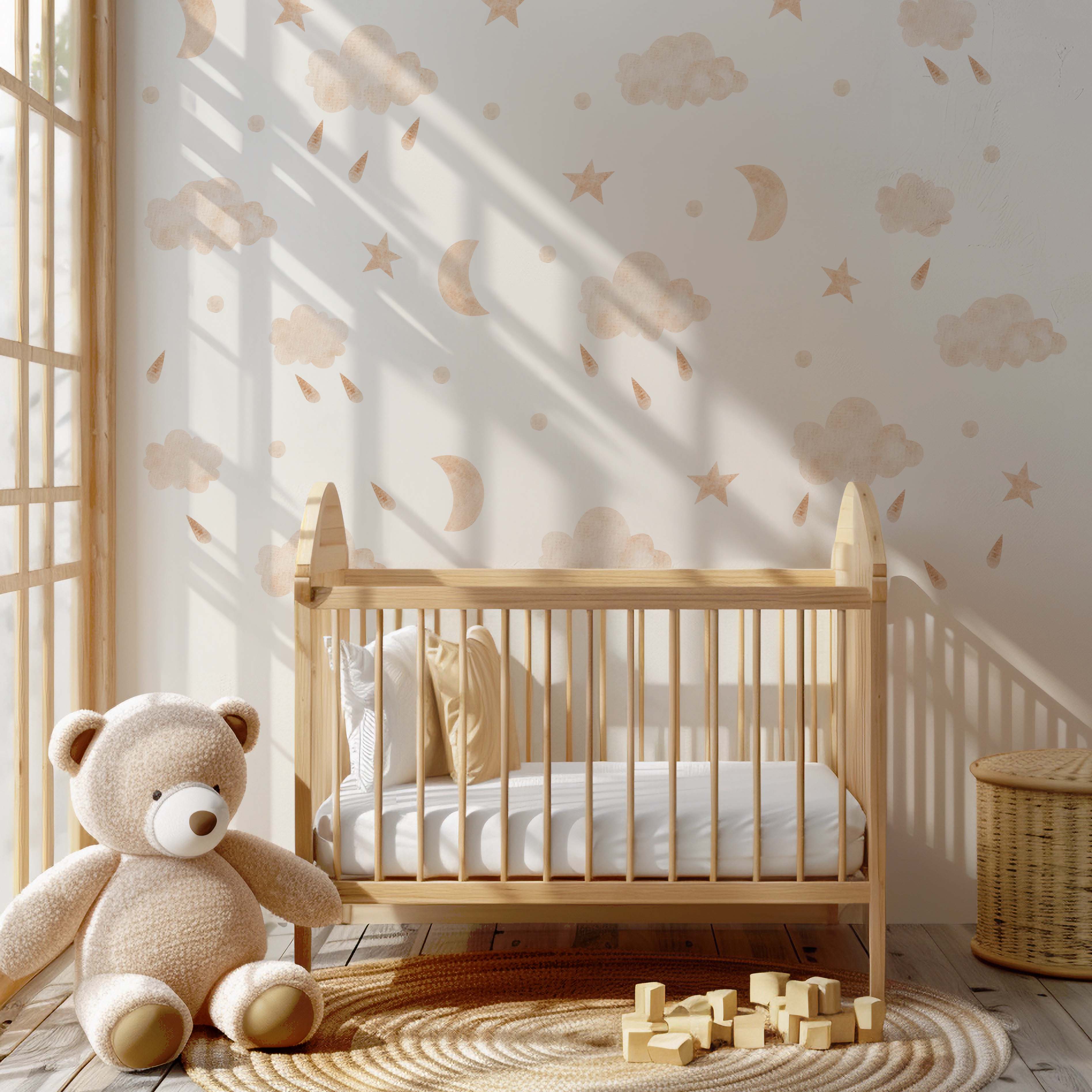 Beige Clouds Wall Decals | NulaLunaCrafts