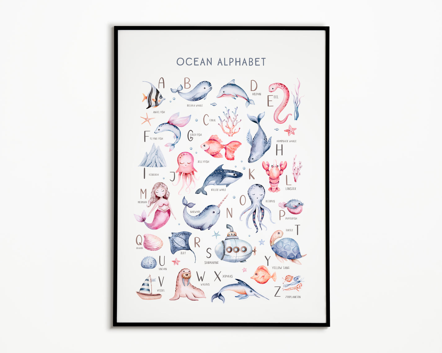 Ocean Alphabet Poster | NulaLunaCrafts