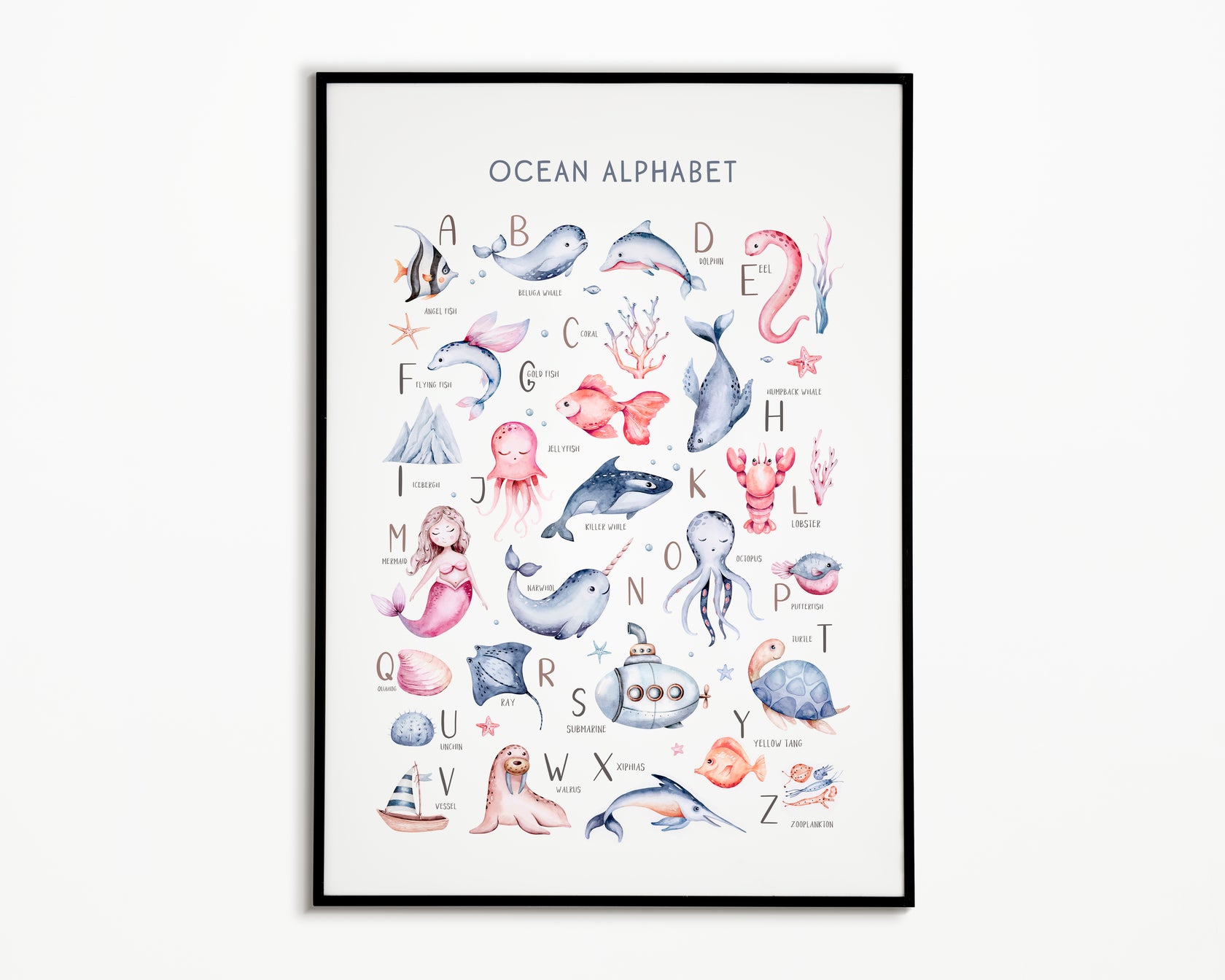 Ocean Alphabet Poster | NulaLunaCrafts