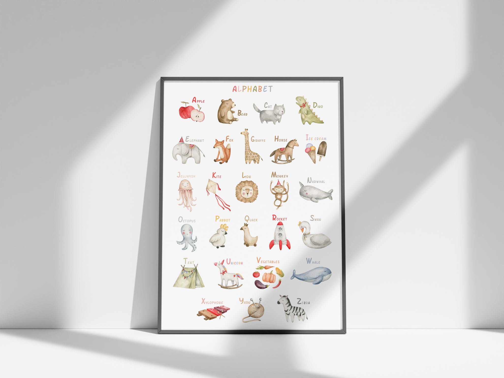 Watercolor Alphabet Poster | NulaLunaCrafts