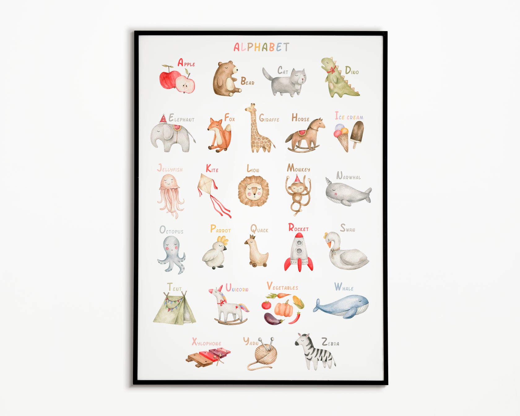 Watercolor Alphabet Poster | NulaLunaCrafts