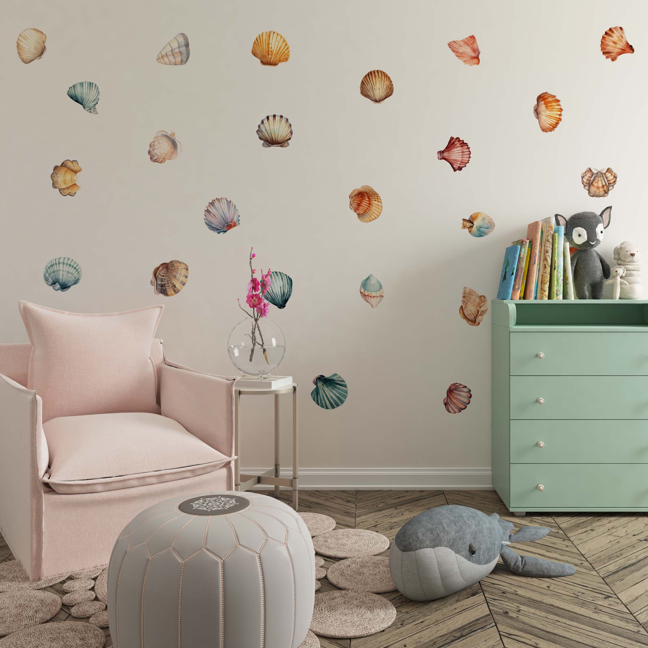 Colorful Shells Wall Decals | NulaLunaCrafts