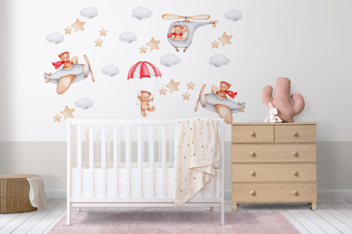 Flying Bears Interior Wall Stickers | NulaLunaCrafts